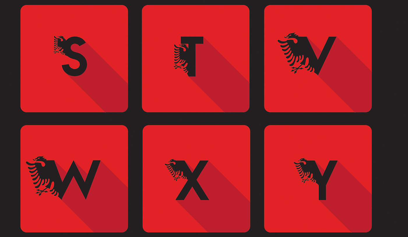 Albanian Typeface Flat Font Inspired Behance
