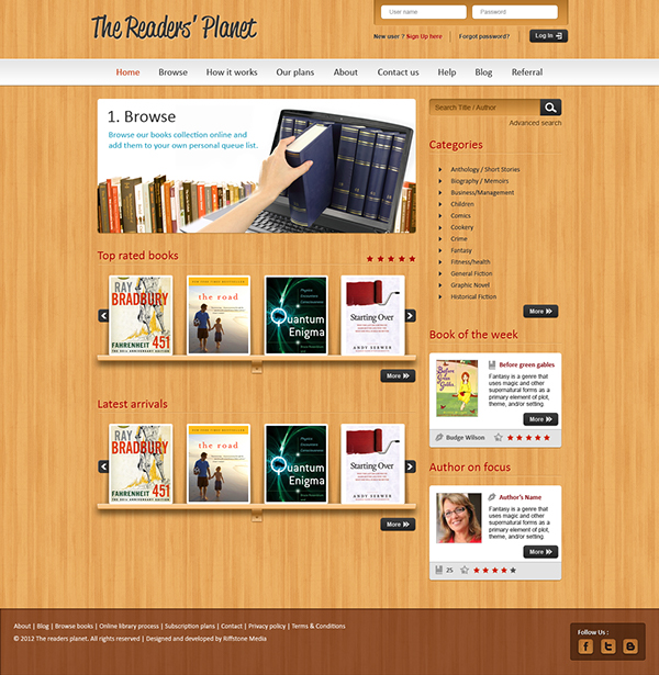 Website design for an online library management system. on Behance Website design for an online library management system. on Behance