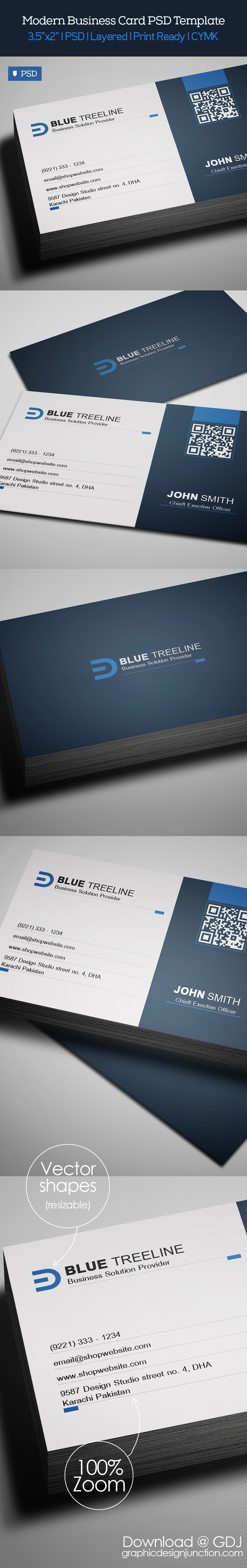 Freebie Modern Business Card Psd Template On Behance